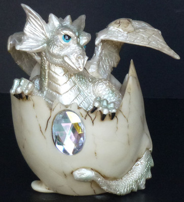 MOONSTONE JUNE Birthstone Dragon in Egg Shell 4" Figure Statue | eBay