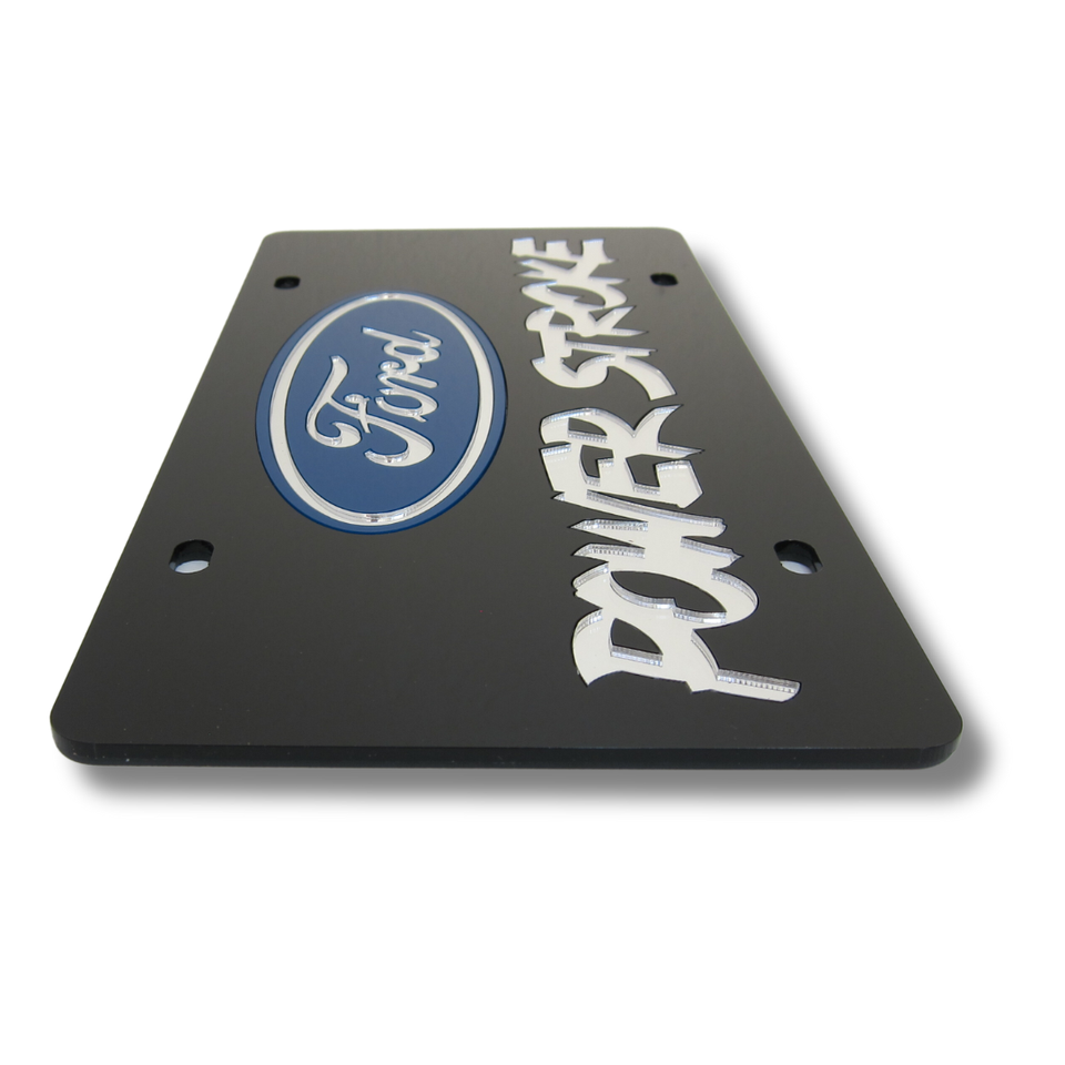 Ford PowerStroke Inlaid Design Matte Black License Plate Official ...
