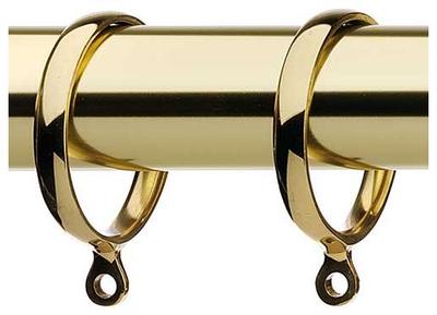 Pack 6 High Quality Solid Brass Metal Curtain Pole Rings - For 35mm ...