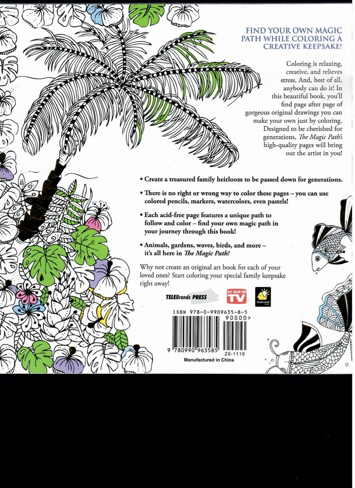 Magic Path coloring book by Nikolett Corley (Telebrands, 2015) Colorama ...