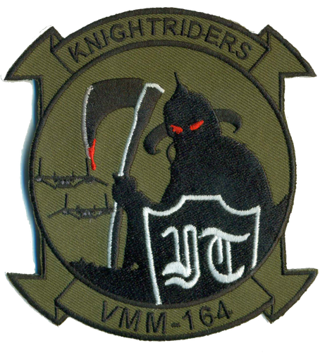 4" MARINE CORPS VMM-164 KNIGHTRIDERS HELICOPTER SQUAD EMBROIDERED ...