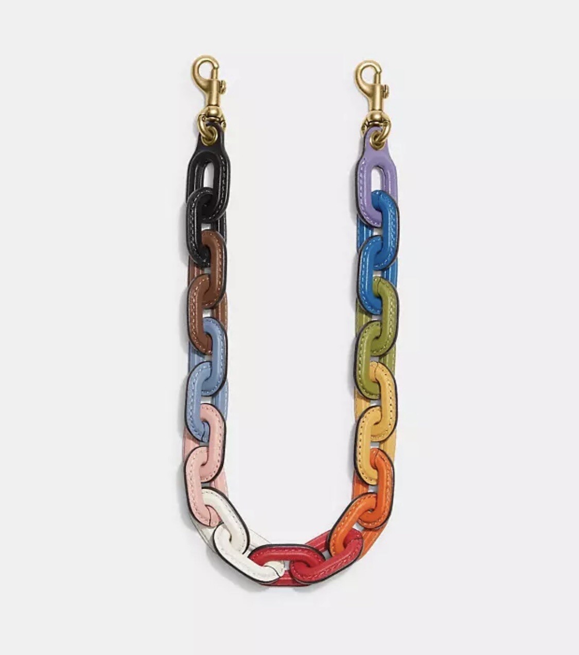 COACH Rainbow PRIDE Leather Covered Short Chain Strap CA220 NWT | eBay