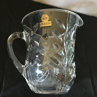 RCR Oneida Royal Lead Crystal Pitcher - Italy preowned unused condition ...