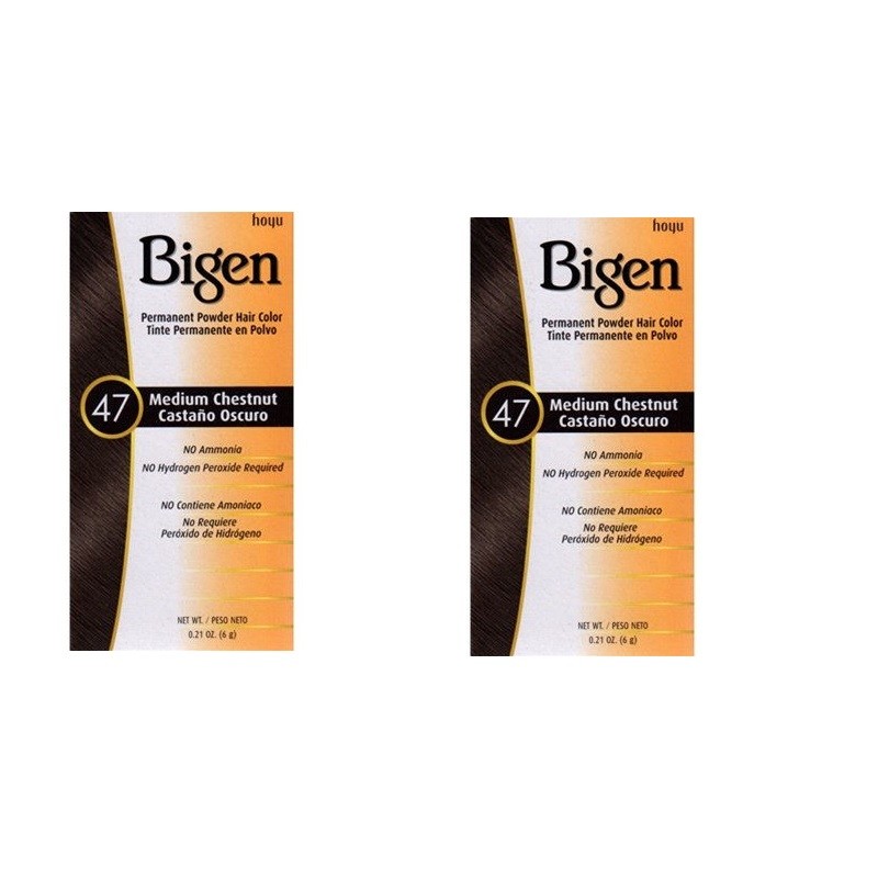 Pack Of 2 Bigen Powder Hair Color #47 Med. Chestnut | eBay