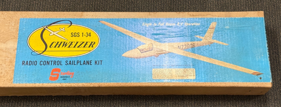 Vintage Sterling Schweizer SGS 1-34 Sailplane RC Airplane Glider Model ...