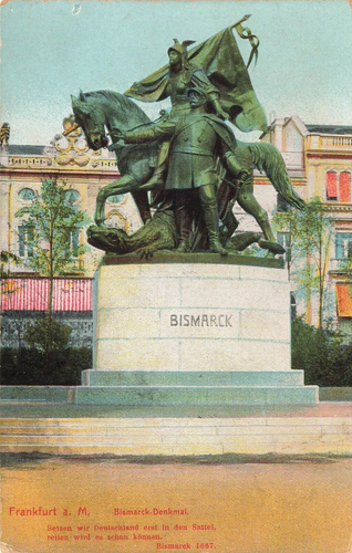 View of the Bismarck Monument in Frankfurt am Main, Hesse. Postcard AK ...
