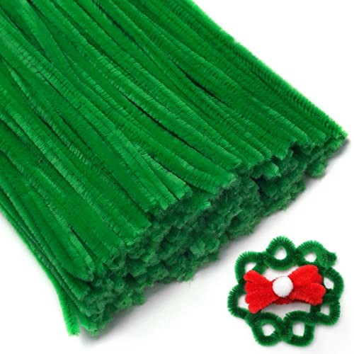 200pcs Pipe Cleaners, Green Pipe Cleaners Craft Small Pack Christmas ...