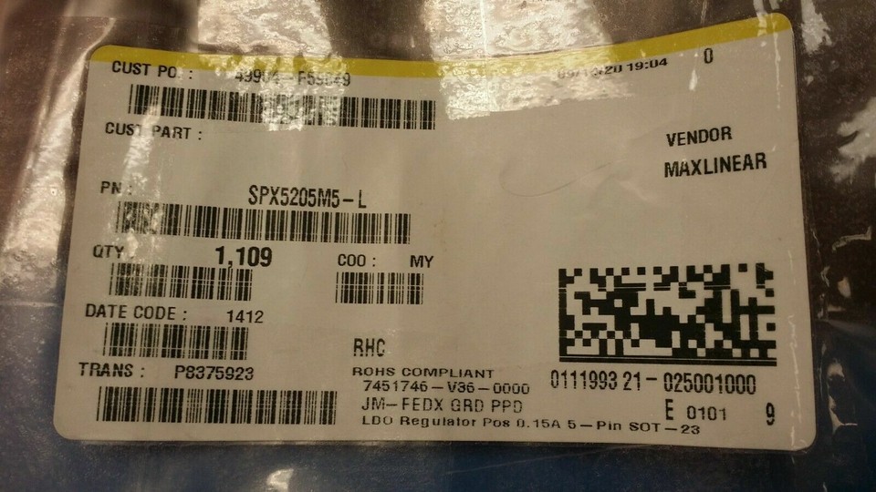(10 PCS) SPX5205M5-L MAXLINEAR IC REG LIN POS ADJ 150MA SOT23-5 ROHS | eBay