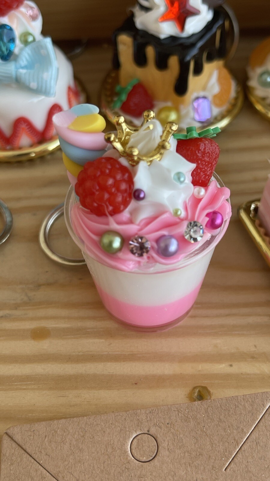 Cute Cake Miniature Ice Cream Sundae Smoothie Keychain Bag Charm US ...