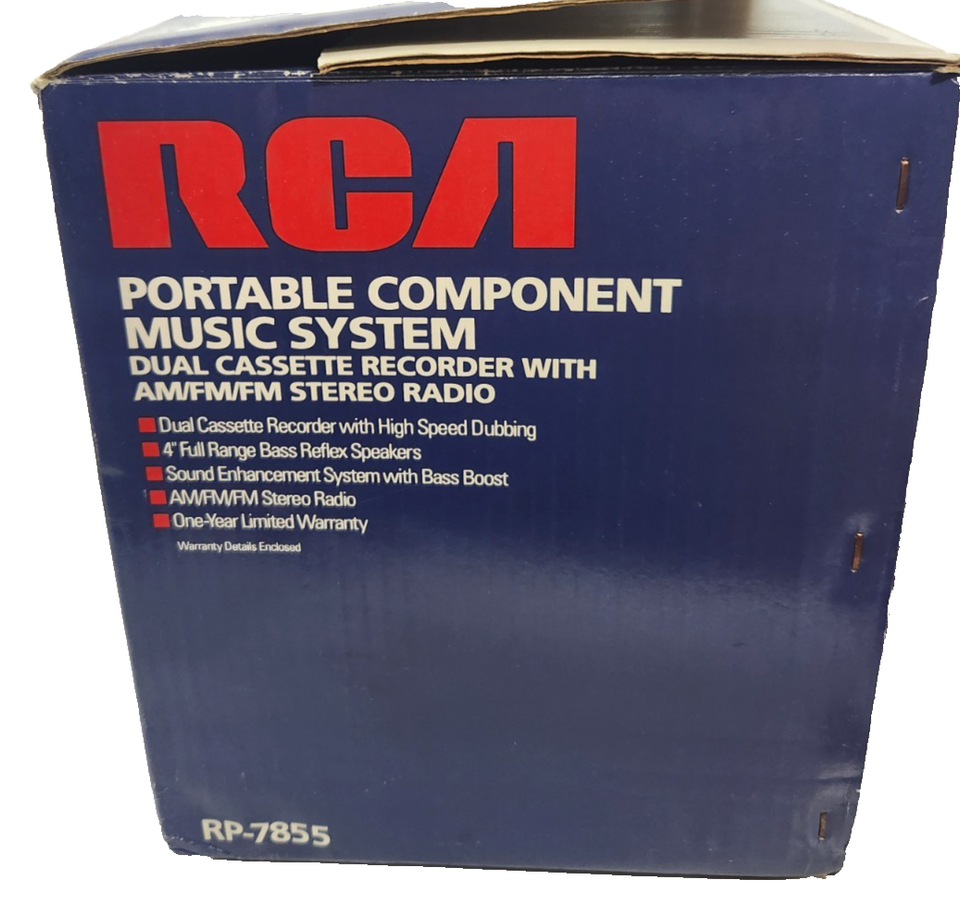RCA RP-7855 Stereo Boombox Dual Tape Player Recorder AM FM High Speed ...