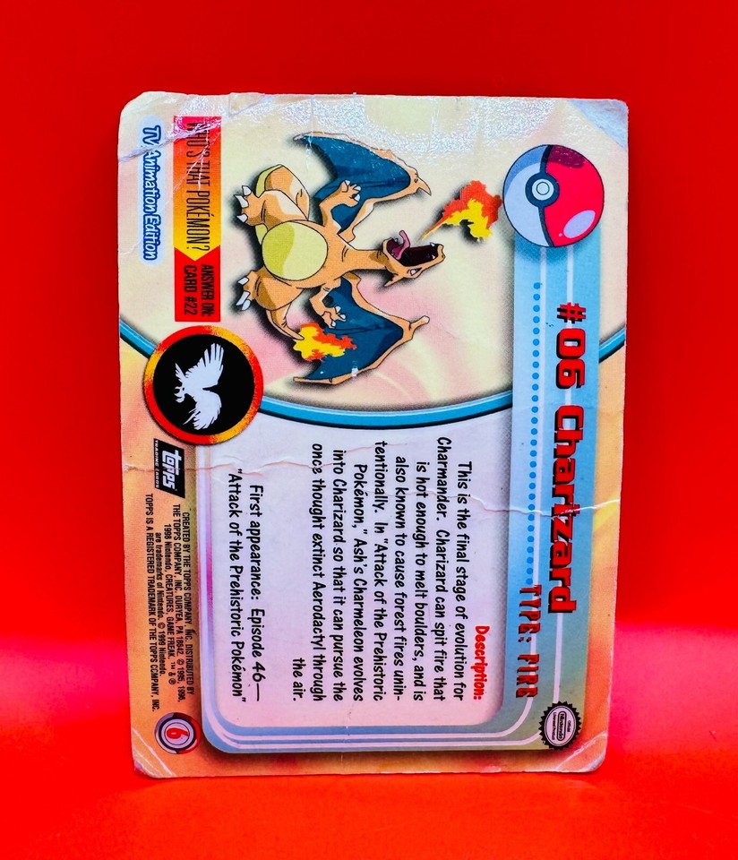 1999 Topps POKEMON TV Animation Series Foil #06 Charizard RARE | eBay
