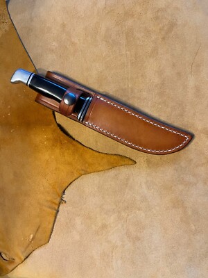 CUSTOM BUCK 105 PATHFINDER HEAVY LEATHER KNIFE SHEATH WESTERN HUNTING ...
