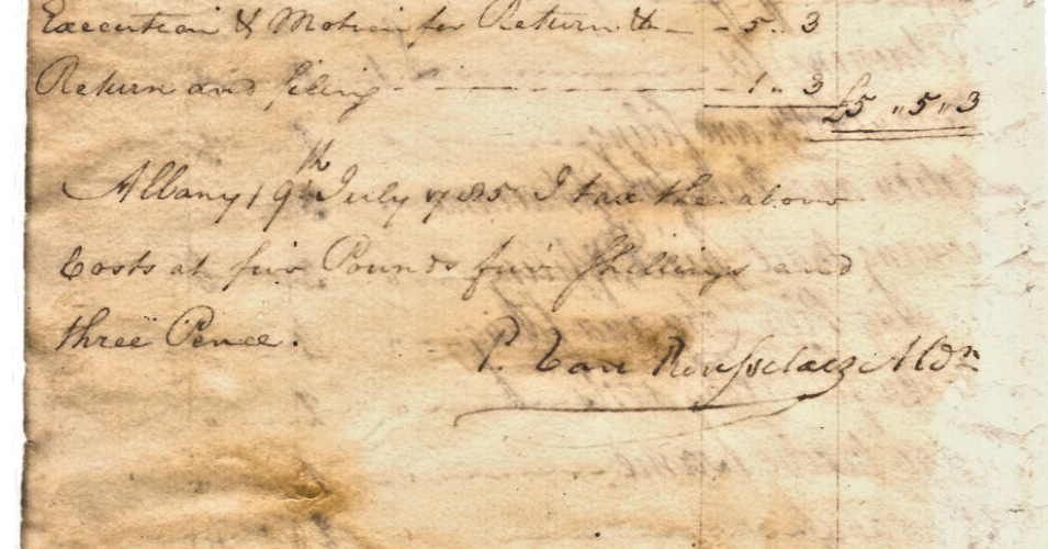 REVOLUTIONARY WAR ALBANY NY COURTS SIGNED PHILIP VAN RENSSELAER & JOHN ...