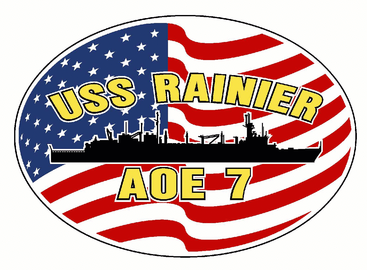 USS RAINIER AOE 7 Oval Decal / Sticker Military USN U S Navy MADE IN U ...