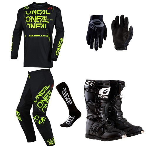 O'Neal Element Static Neon dirt bike motocross Jersey Pants Gloves ...
