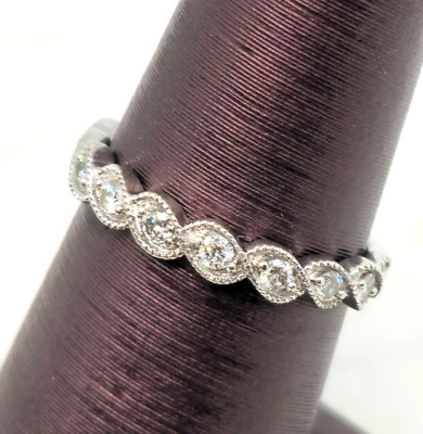 Women Kay Zales Solid 10k white gold twisted round Genuine Diamond ...