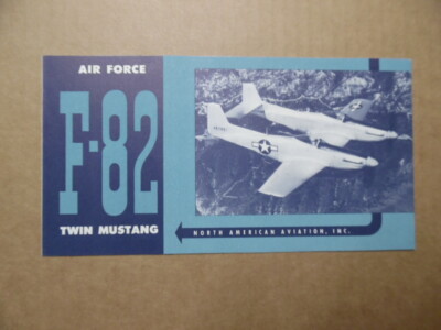 c.1950 North American USAF F-82 Twin Mustang Fighter Aircraft Brochure ...