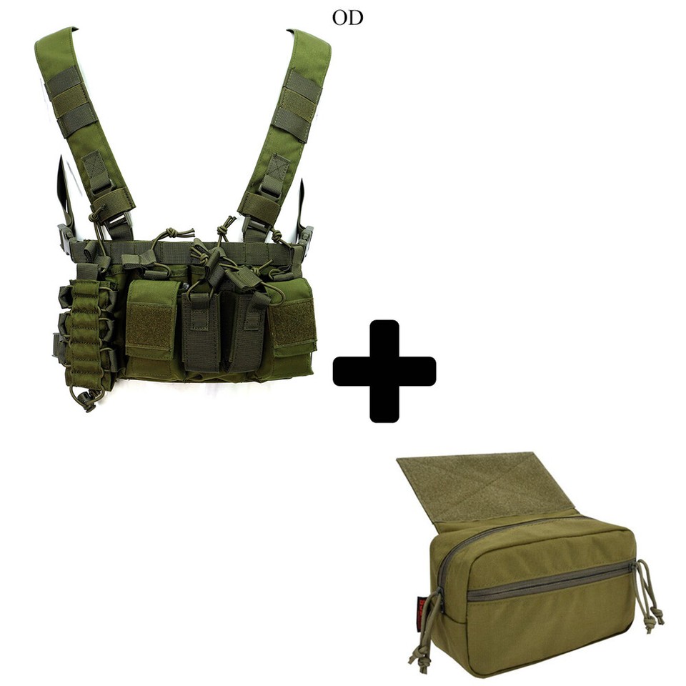 Tactical D3CR Chest Rig H-harness Combat Modular with Drop Pouch Multi ...