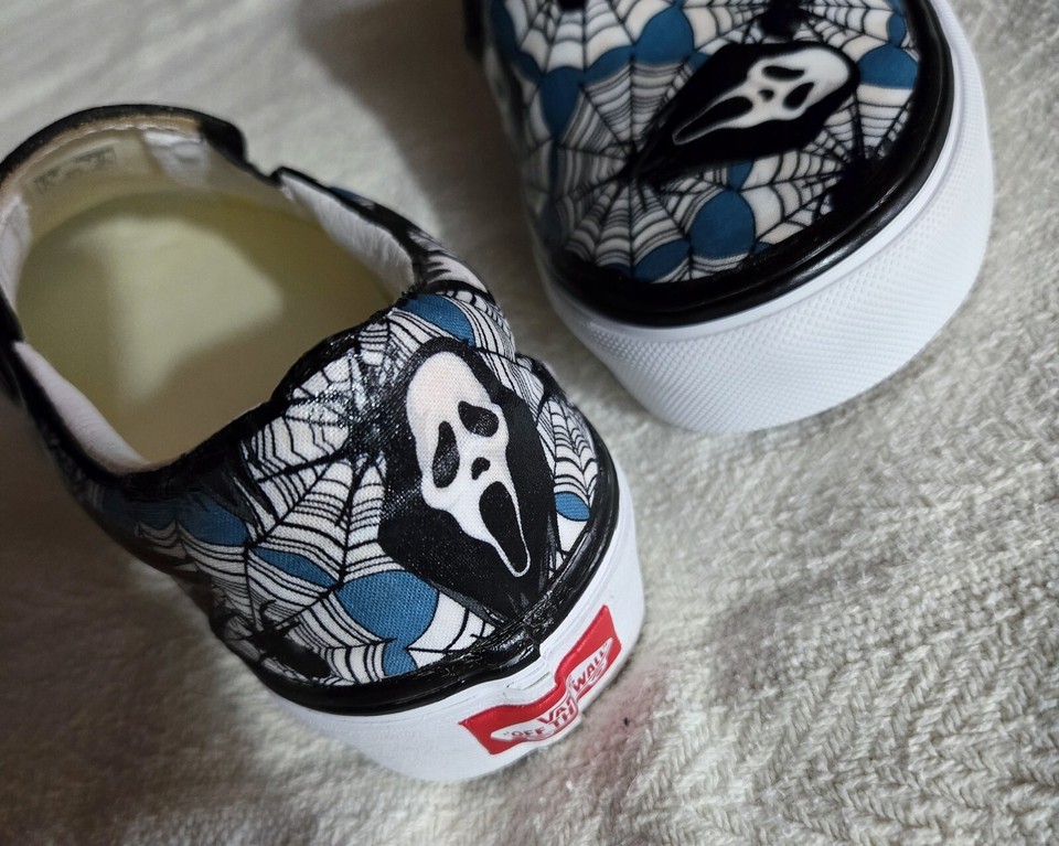 VANS Horror Shoes Custom Hand Detailed Slip On Women's ANY SIZE ...