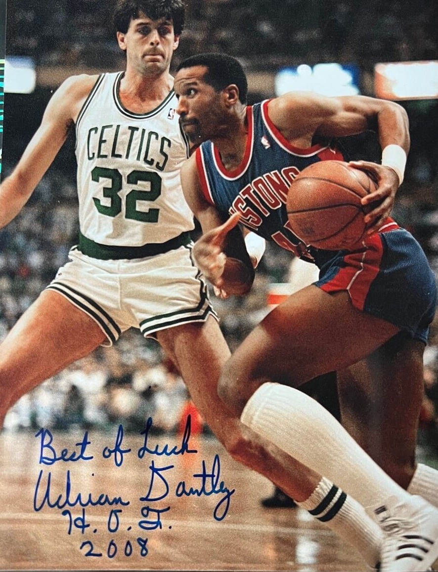 ADRIAN DANTLEY SIGNED AUTOGRAPHED 8x10 PHOTO DETROIT PISTONS HOF KEVIN ...
