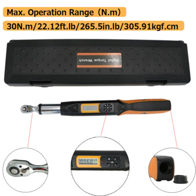 Electronic Digital Torque Wrench 1/4 inch 30N.m Bidirectional Ratchet ...