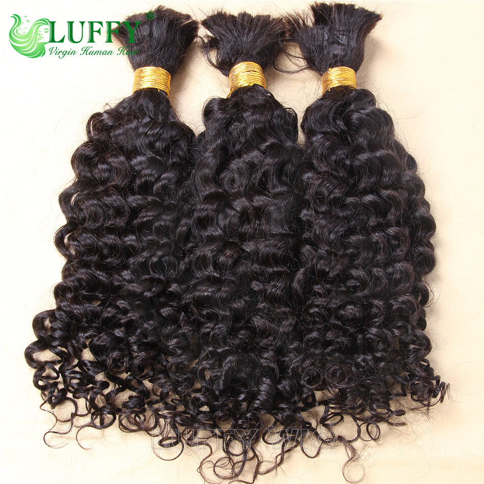 Jerry Curly Braiding Bulk Brazilian Human Hair Extensions Micro Braids ...