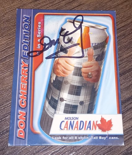 Don Cherry Authentic Autographed Molson Canadian Tall Boy Can Promo ...