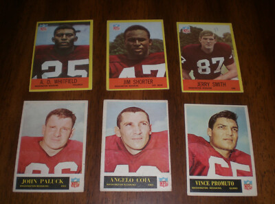 1965 & 1967 WASHINGTON REDSKINS PHILADELPHIA FOOTBALL CARDS - 6 CARDS ...