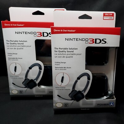 Lot of 2 - Nintendo 3DS - Brand New Stereo & Chat Headset 3DS-3DSXL-DSi ...