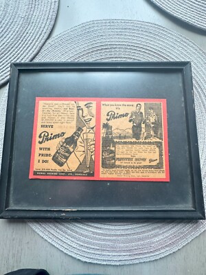 Primo Beer Advertisement (Framed From 1956) | eBay