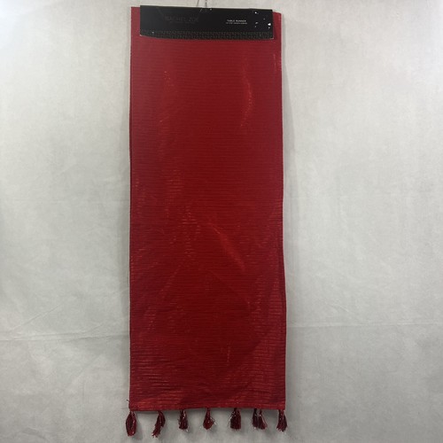 Rachel Zoe Table Runner Red Christmas Holiday Tassels 16” X 90” | eBay