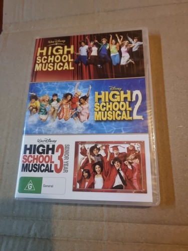 High School Musical 1, 2 & 3 movie collection DVD Region 4 Disney - NEW ...