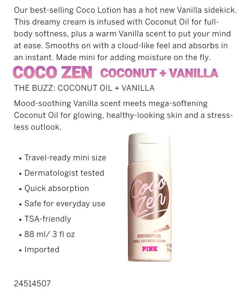Victoria's Secret PINK COCO Body LOTION or Body WASH Of Choice Travel ...