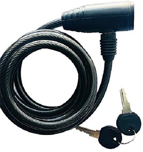 Bike Cable Lock, keyed, 6ft, Bicycle Cable Lock with Keys High Security ...