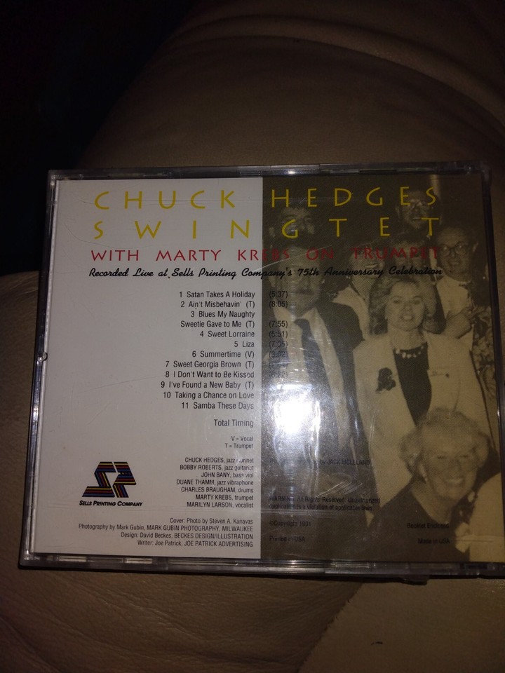 CHUCK HEDGES SWINGTET RECORDED LIVE AT SELLS PRINTING COMPANY CD ...