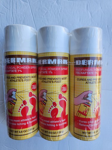 3 DERMAN ANTIFUNGAL POWDER SPRAY TOLNAFTATE 1 % SEALED ORIGINAL ...