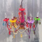 SAMPLE SALE: Metal & Acrylic "Candy" Chandelier 6 Light Colorful ...
