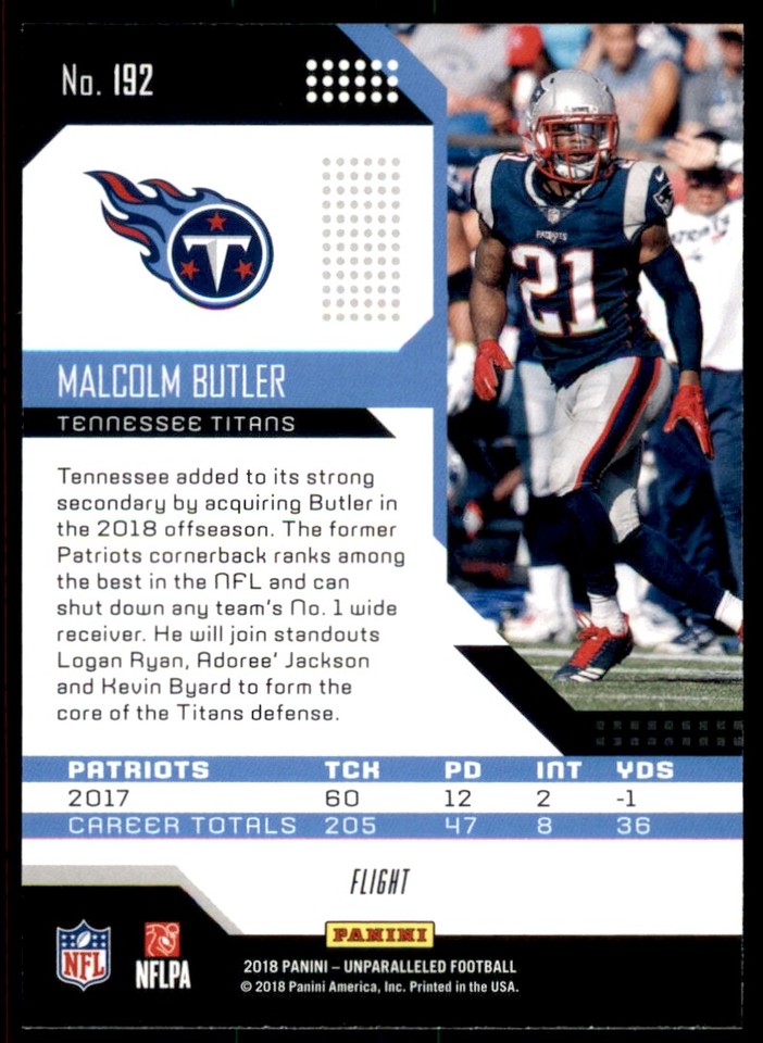 2018 Panini Unparalleled Flight #192 Malcolm Butler | eBay
