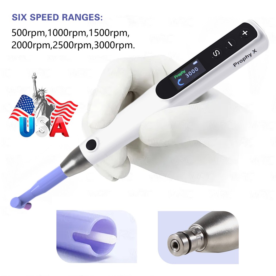 Dental Wireless Electric Hygiene Prophy Handpiece +2Pcs Universal ...