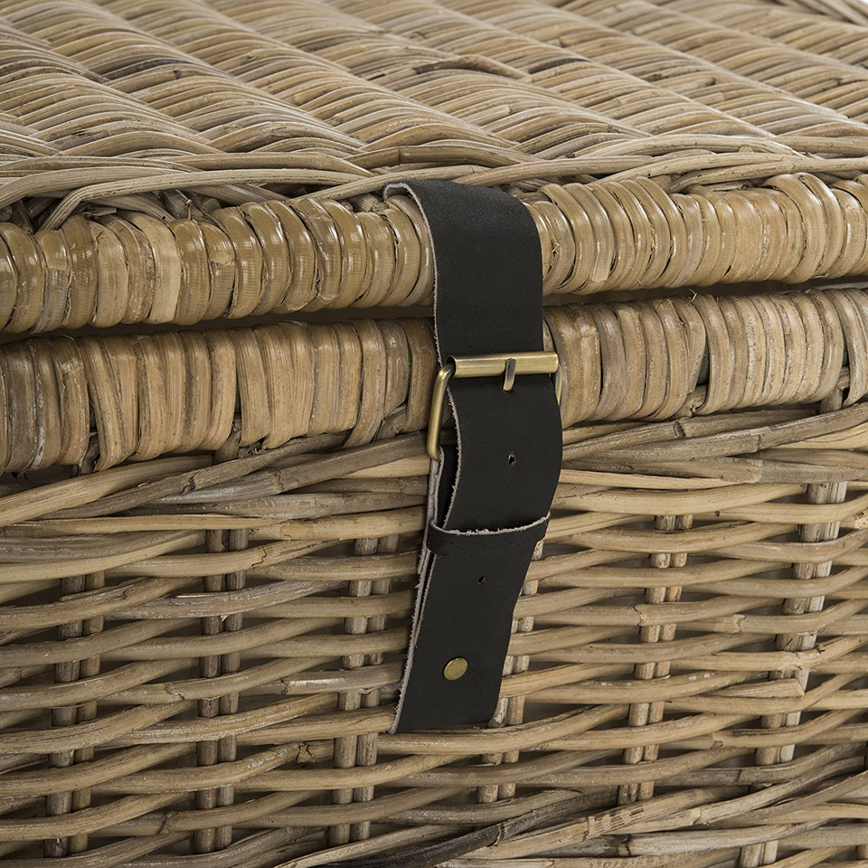 HPM9001C Caden 30" Wicker Storage Trunk, Collapsible for Flat Storage ...