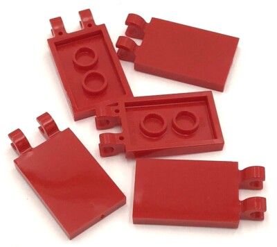 Lego 5 New Red Tiles Modified 2 x 3 Stud with 2 Open O Clips Flat ...