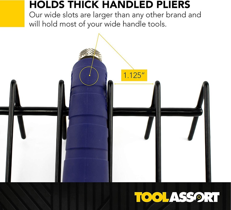 2x Metal Pliers Organizer Storage Rack,Wrench Hand Tool Holder 15-Slot ...