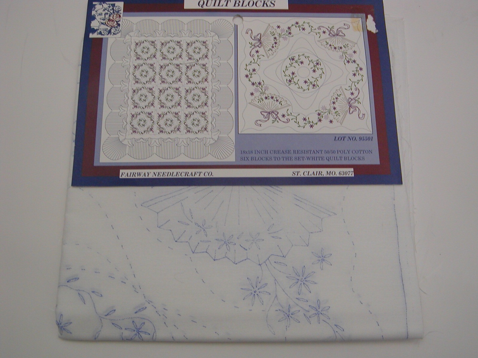 FAIRWAY NEEDLECRAFT 18" " QUILT BLOCKS 6 BLOCKS #95501 for sale online ...