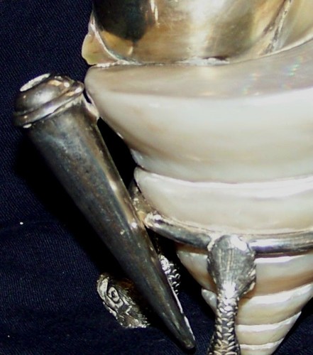 Fabulous Vintage INKWELL Real Seashell w/ Silver Fittings, large sz 5 ...