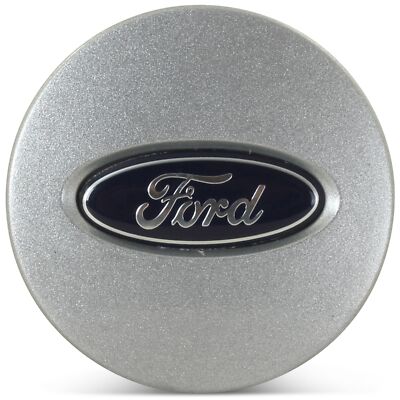 OE Genuine Ford Silver Center Cap with Blue Ford Logo | eBay