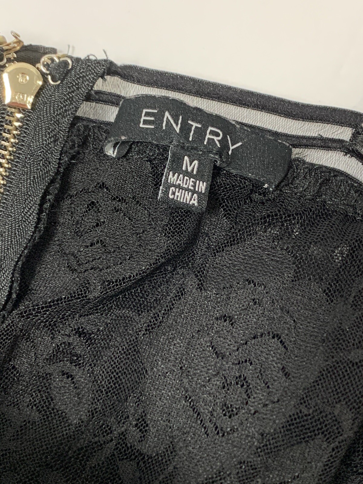 Vintage Entry Lingerie Teddy Snap Crotch Bodysuit Nig… - Gem