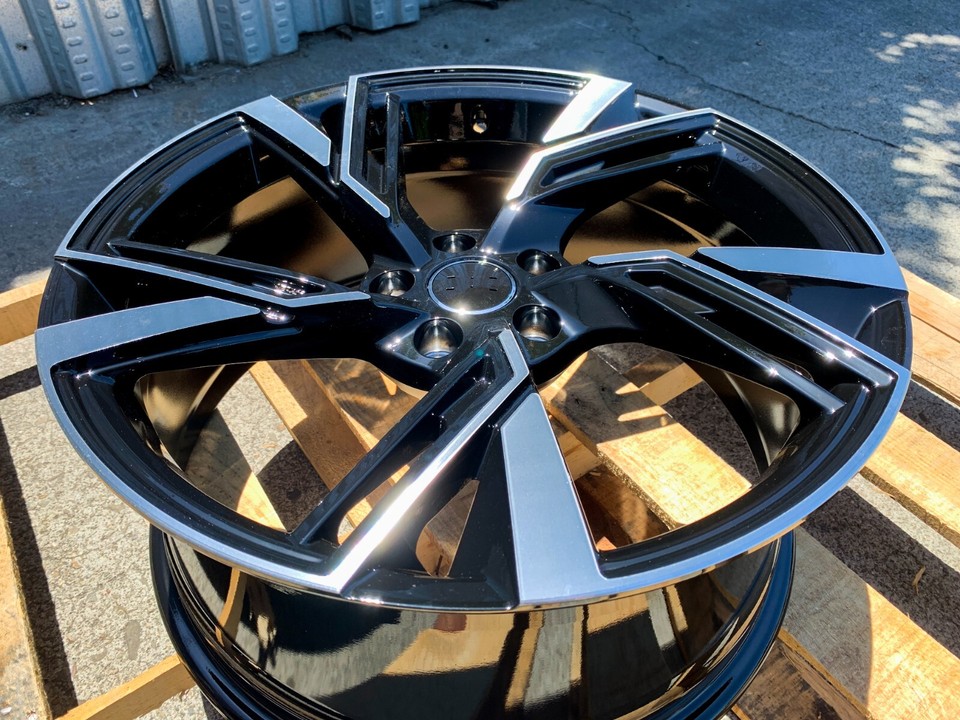 18" Wheels Fits VW CC Audi A3 A4 Q3 18X8 +35 5x112 Black Machined Rims ...