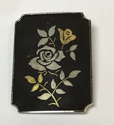 BEAUTIFUL STERLING SILVER AMITA JAPAN FLOWER ROSE PIN BROOCH FLORAL 925 ...