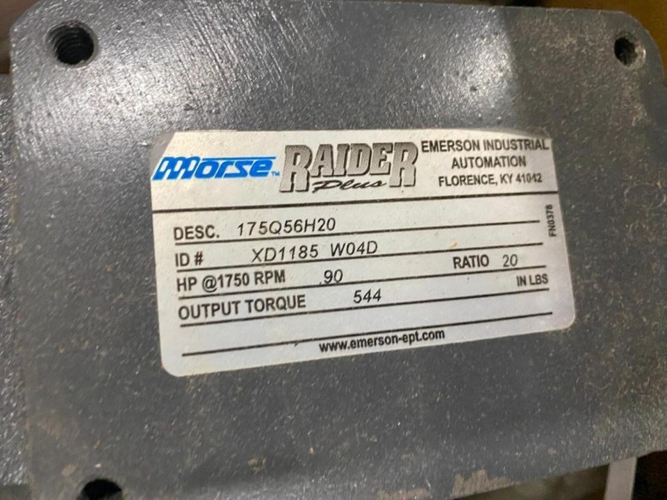 Morse Raider Worm Gearbox Reducer 175Q56H20 20:1 XD1185 C-Face Quill ...