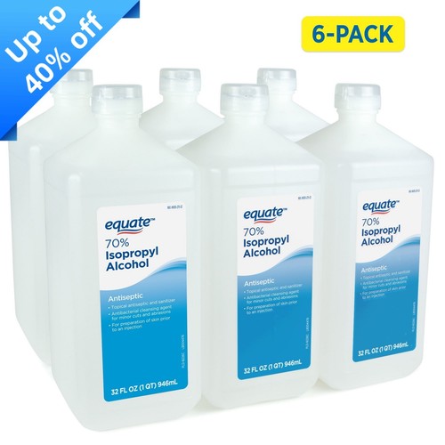 Equate 70% Isopropyl Alcohol Antiseptic Liquid, 6 PACK, (6 x 32 fl oz ...